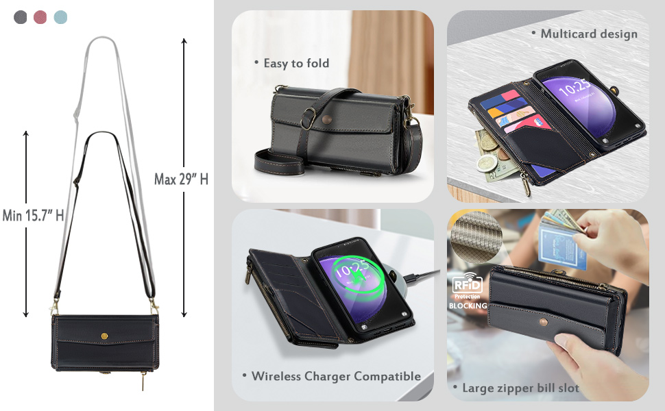 Amazon.com: Misscase for Samsung Galaxy S24 Plus Wallet Case【RFID Blocking】,Crossbody Case ...