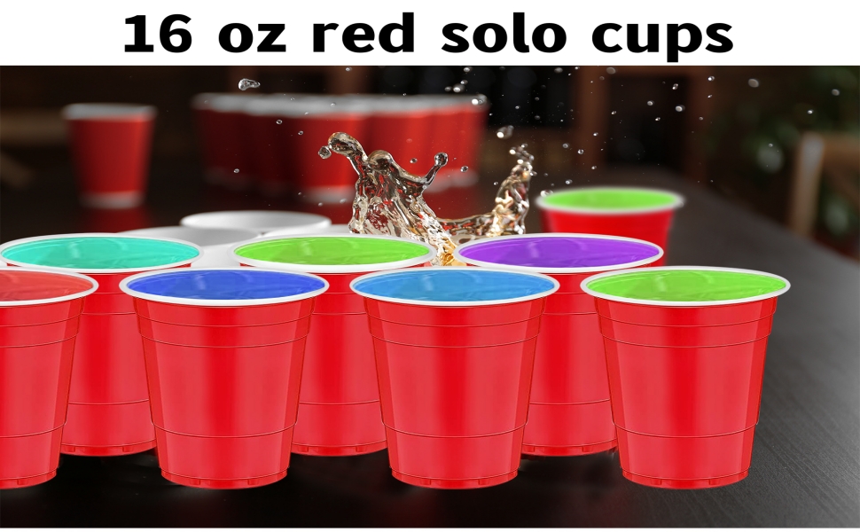 Amazon.com: cssopenss 120 pcs 16 oz red plastic cups 16 oz red solo cups red Disposable Cups 16 ...