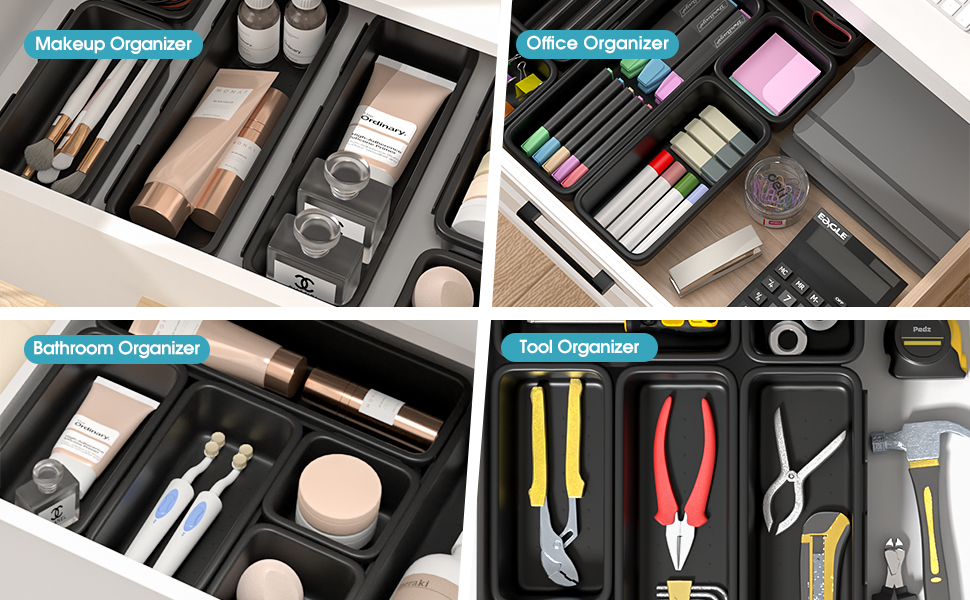 Amazon.com: StoreHappily 6 PSC Drawer Organizer Set, 3 Size Makeup ...