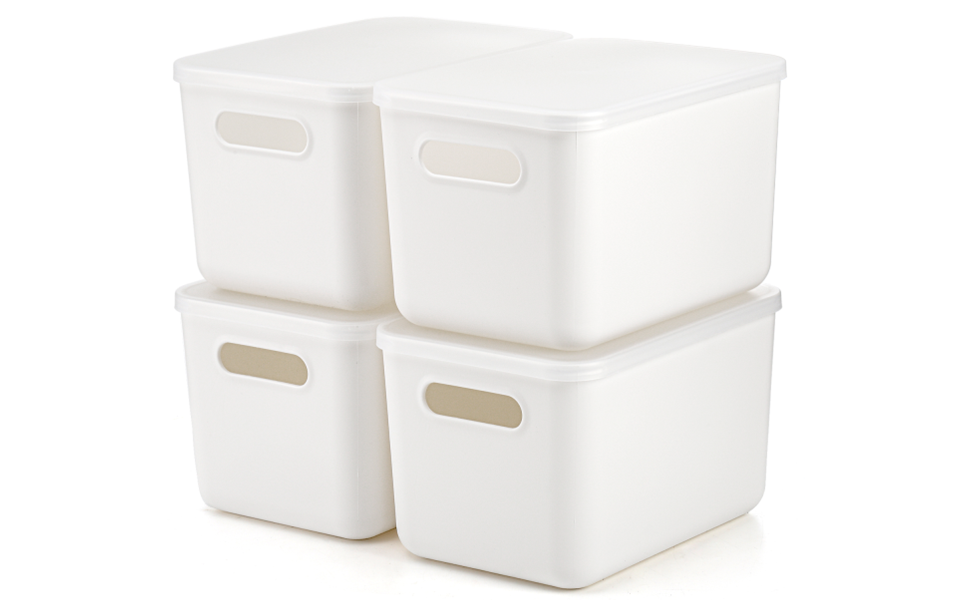 Lawei - Paquete de 4 contenedores de almacenamiento de plástico con ...