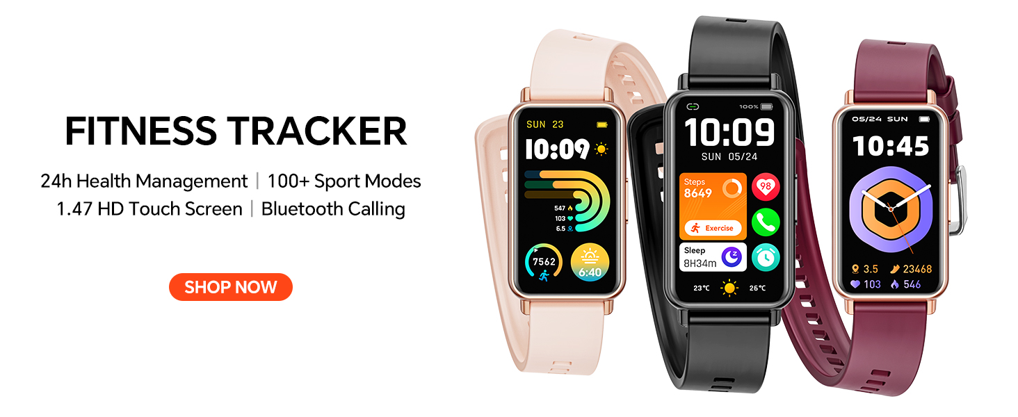 Amazon.com: Fitness Tracker with 24/7 Heart Rate/Sleep Monitor/100 ...