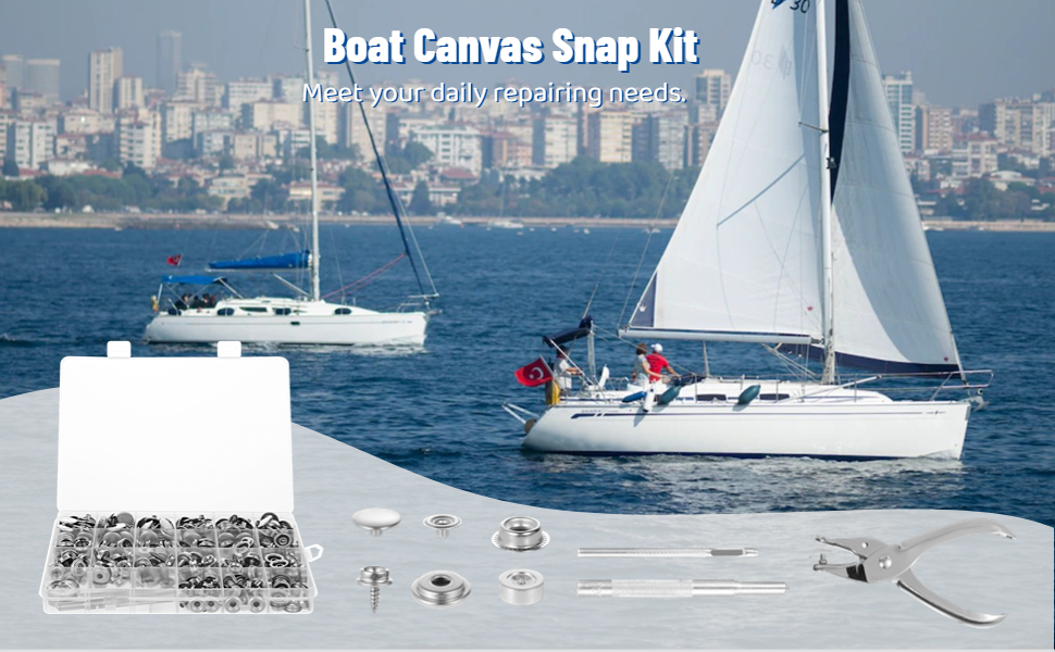 Amazon.com: Homaisson 323Pcs Boat Canvas Snap Kit, Stainless Steel Canvas Repair Kit with Punch ...