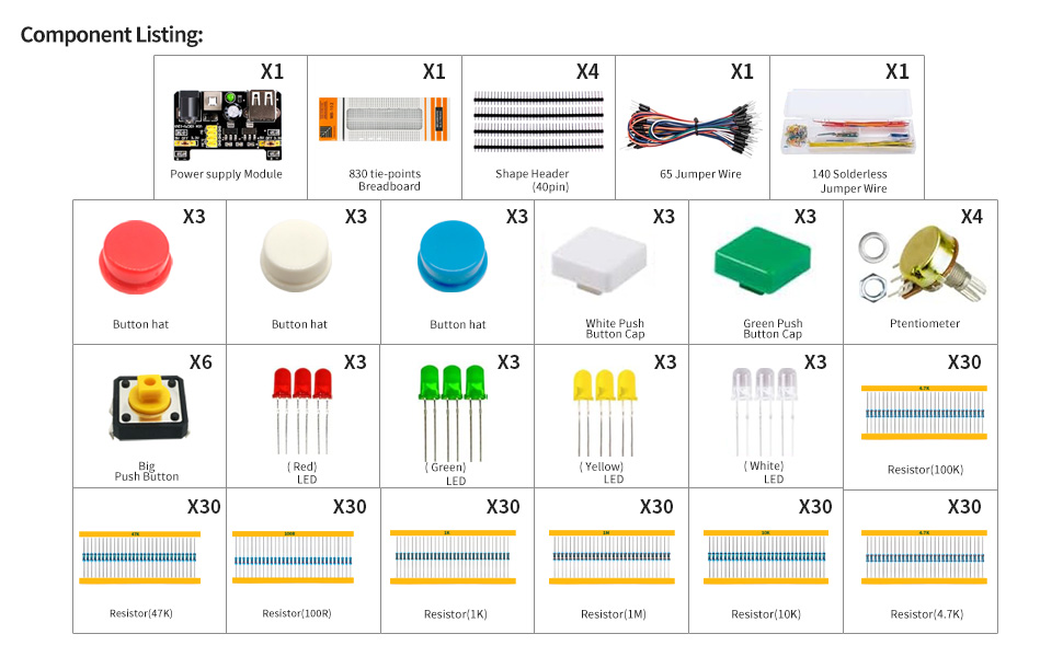 Amazon.com: Arduino Basic Starter Kit Include 458 Kinds Components ...