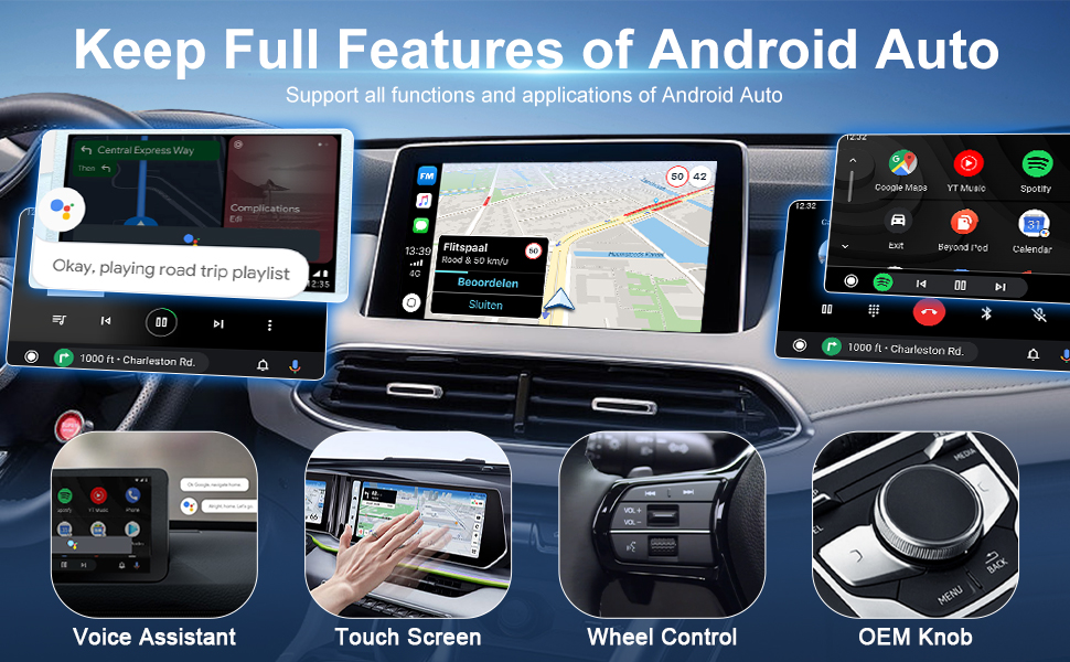 Jumpeak Android Auto Wireless Adapter for OEM Factory Wired Android ...