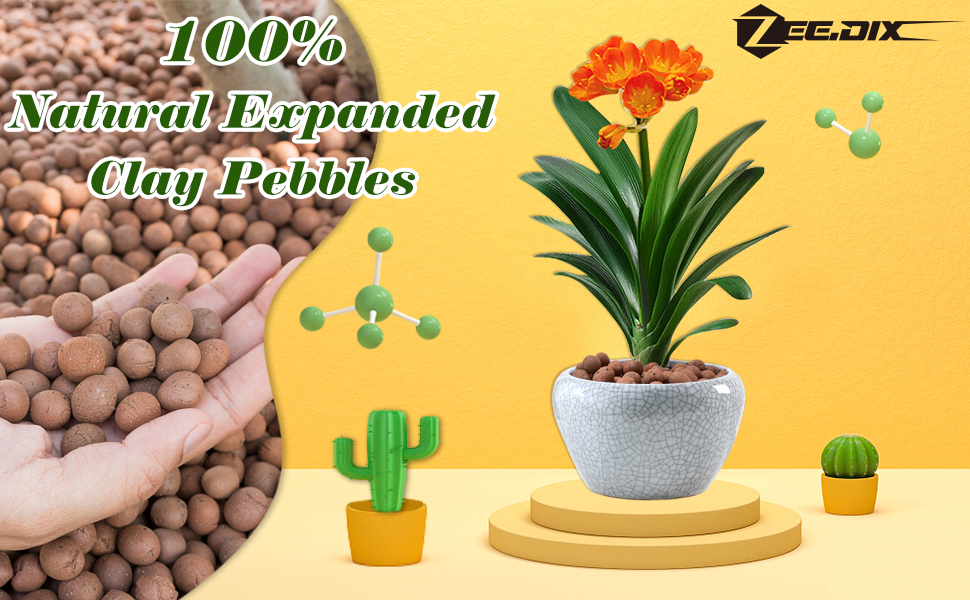 Amazon.com : ZeeDix 3QT Expanded Clay Pebbles for Plants, 4mm-16mm Clay Aggregate Grow Media ...