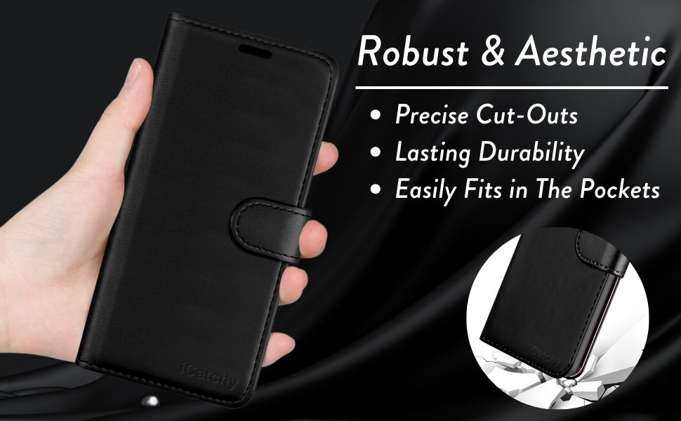 Amazon.com: iCatchy for Samsung Galaxy A15 Case Leather Wallet Book Flip Folio Stand View ...