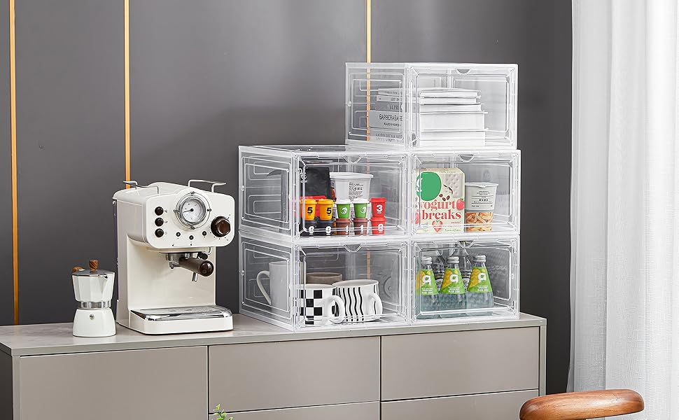 Amazon.com - LXLXXL Storage Bins with Lids, 6 Pack Clear Plastic ...