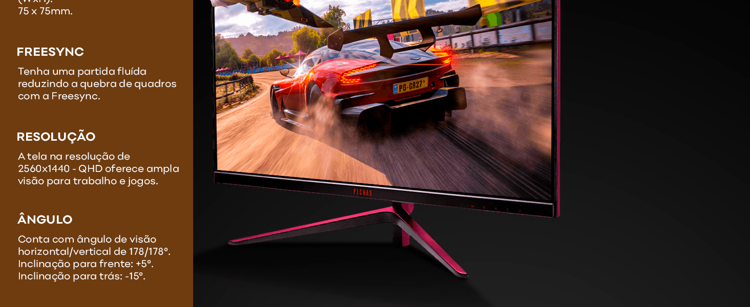 Monitor Gamer Pichau Centauri CR27, 27 Pol IPS, QHD, 1ms, 165Hz, FreeSync, HDMI/DP, PG-CTR-BL01 ...