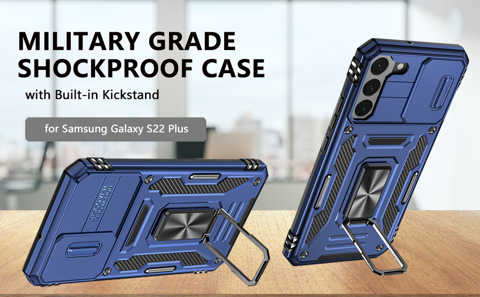 Amazon.com: KOBBRAN for Samung Galaxy S22 Plus Case S22+ Plus Case with Slide Camera Cover Ring ...