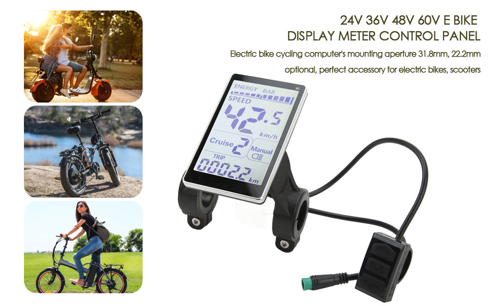 Fabater LCD-Display für Elektrofahrräder, 5-polig, 24 V bis 60 V ...