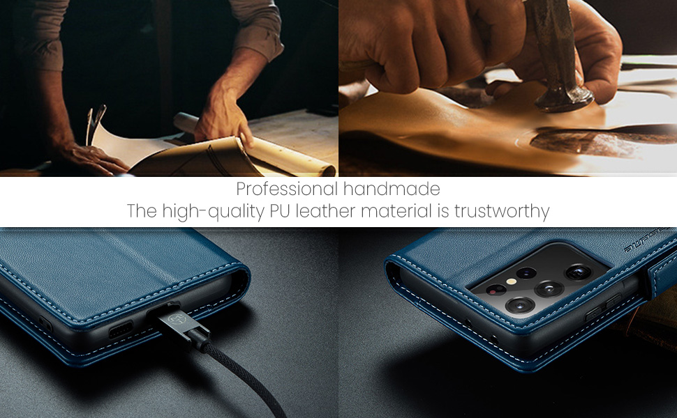 Amazon.com: FCOZCKLOM Compatible with Samsung Galaxy S21 Ultra Wallet Case with RFID Blocking ...