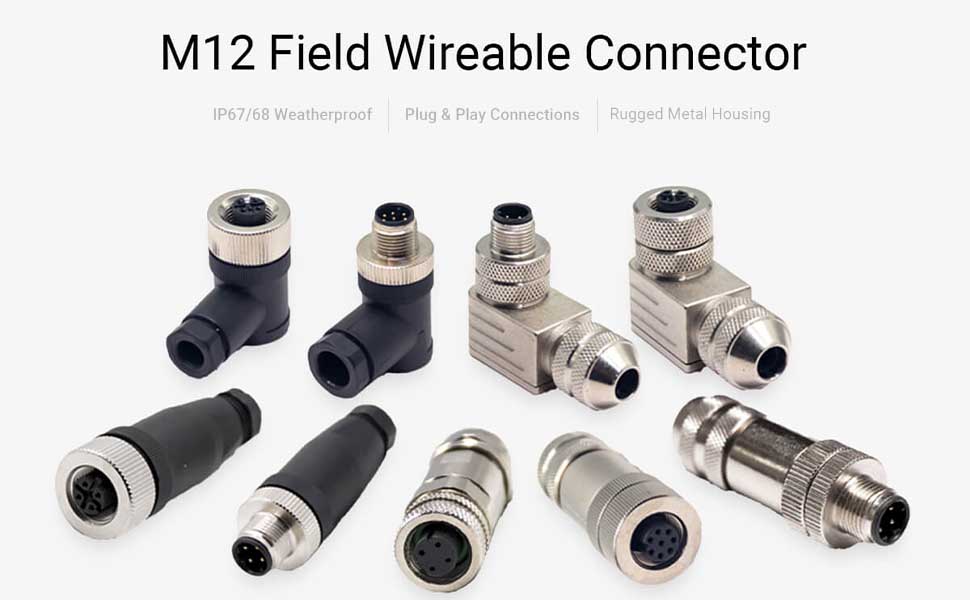 Amazon.com: M12 3 Pin Waterproof Male Connector, Unshielded Installable ...