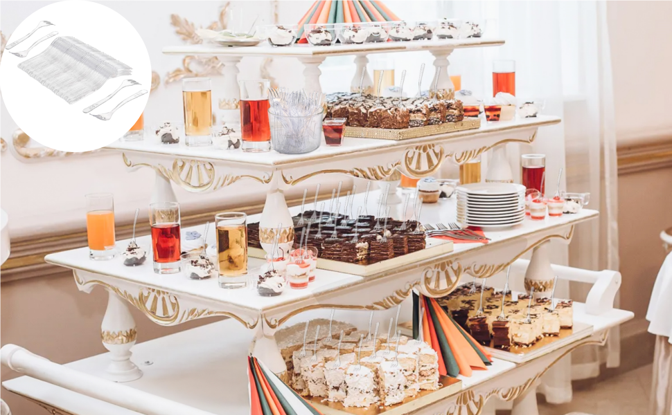 Amazon.com: Covzoe 500 Pieces Plastic Mini Forks, 3.7 Inch Clear Small Dessert Forks, Disposable ...