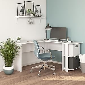 Vicco Eckschreibtisch Nikita, Winkelschreibtisch, Weiß, 140 x 140 cm : Amazon.de: Küche ...