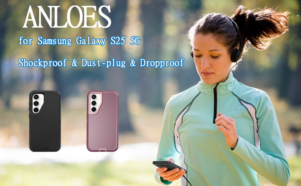 Anloes Defender Case for Samsung Galaxy S25 5G, Heavy Duty Shockproof Dustproof 3 in 1 Rugged ...