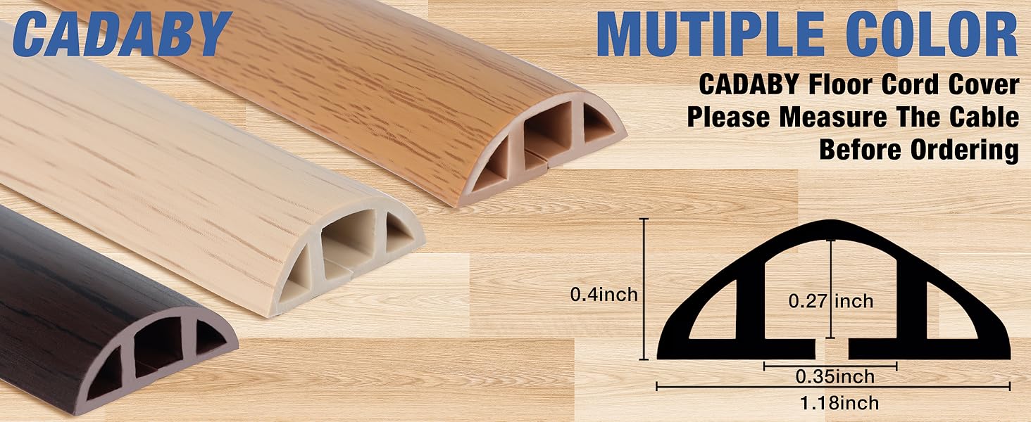 Amazon.com: 6FT Cord Cover Floor Self Adhesive Floor Cable Management ...