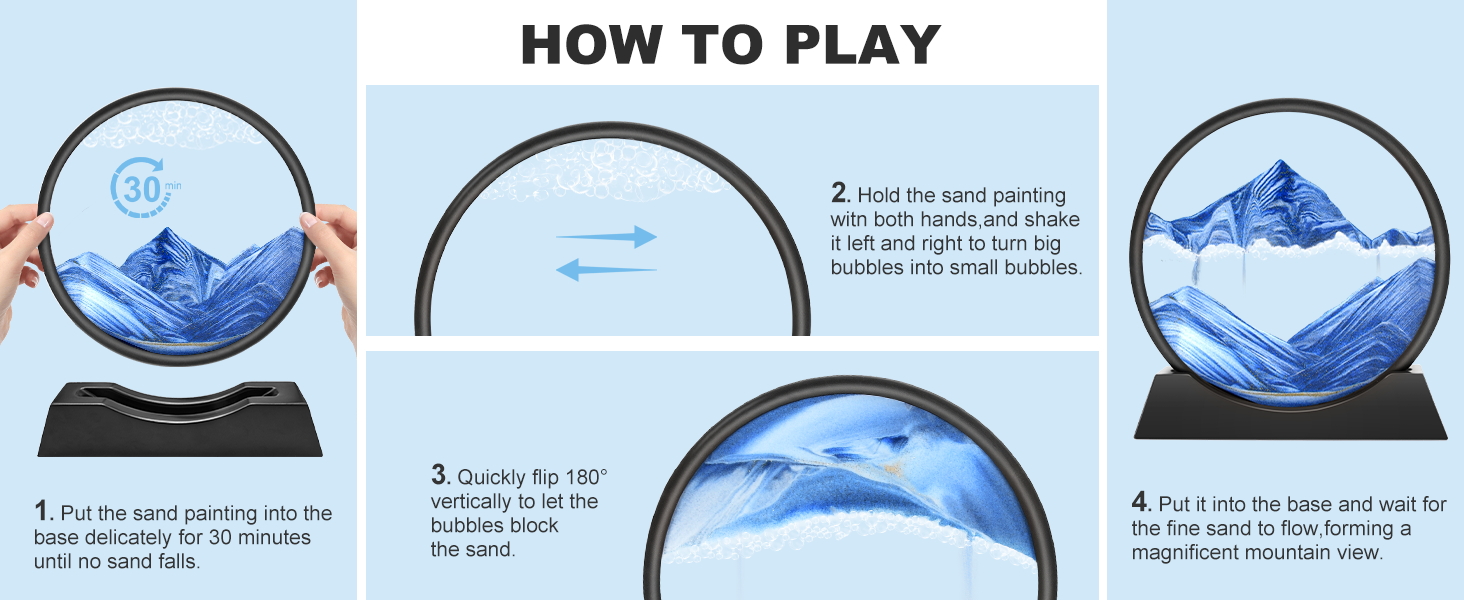 Wai Danie Moving Sand Art Picture 3D Hourglass Deep Sea Sandscape ...