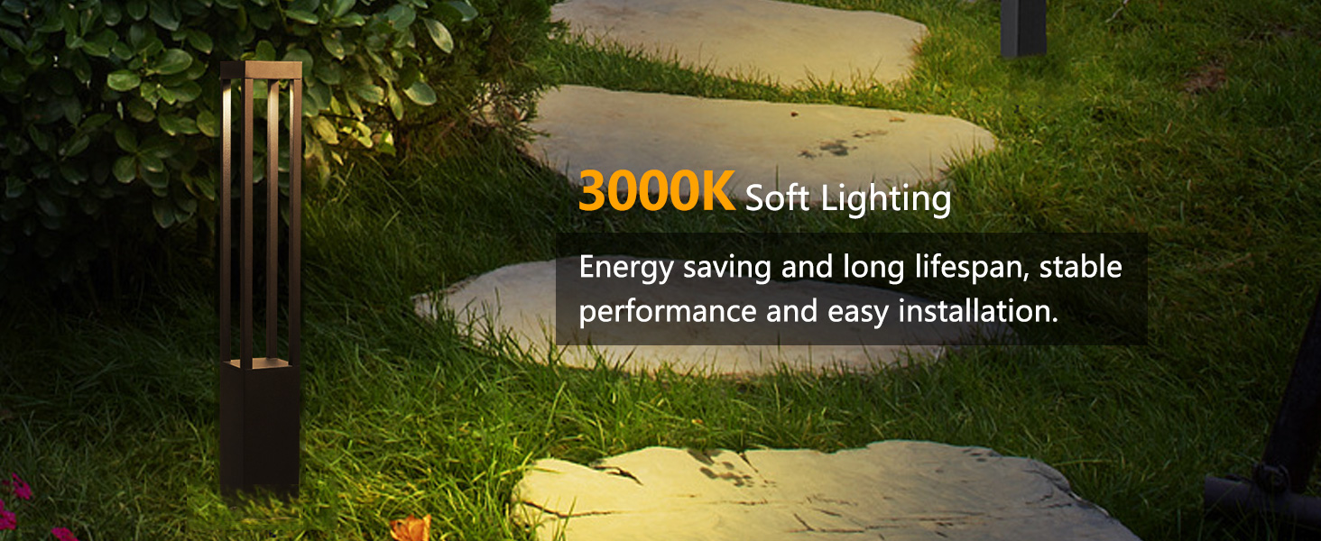 Amazon.com: PTOUG Landscape Path Light with 3000K LED Lighting - IP65 Waterproof Post Bollard ...