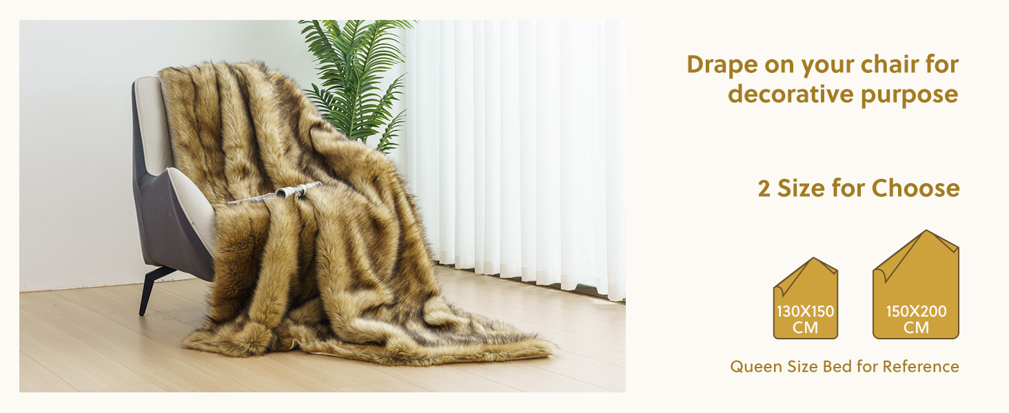 Amazon.com: HOMFINE Faux Fur Blanket - Throw Blanket for Bed, Sofa ...