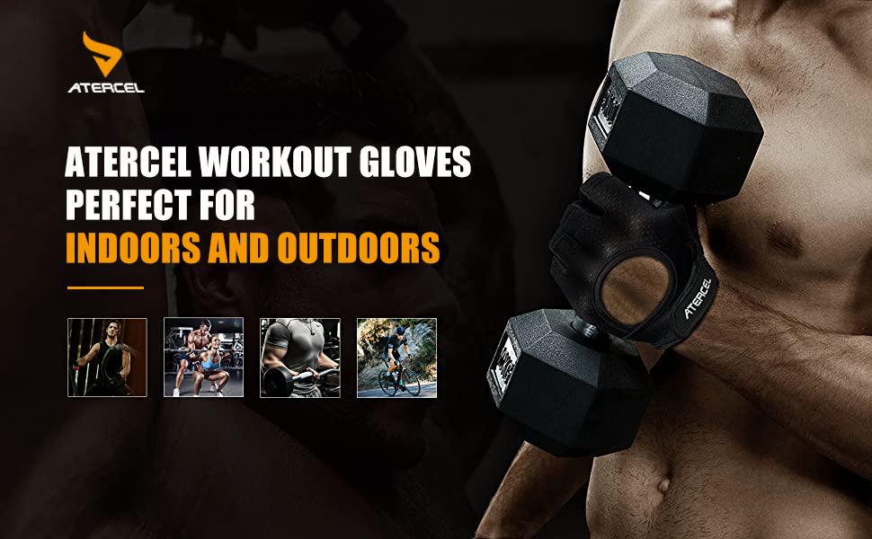 ATERCEL Weight Lifting Gloves Full Palm Protection, Workout Gloves for Gym, Cycling, Exercise ...