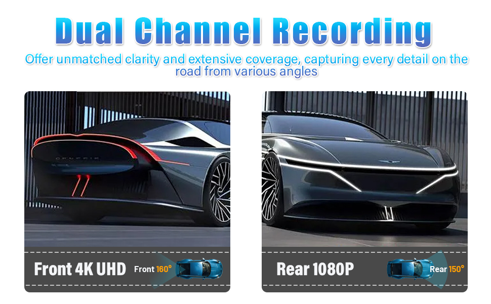 Amazon.com: Joyanksd K03 On-Dash Cameras - Front and Rear Dash Cam for Cars, 4K Dual DashCam ...