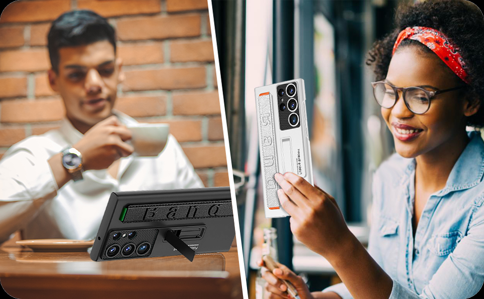 Amazon.com: NINKI Carbon Fiber Strap Case Compatible Samsung S24 Ultra Phone Case with Stand ...