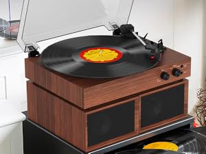Amazon.com: Vinyl Record Player with External Speakers, Wireless ...