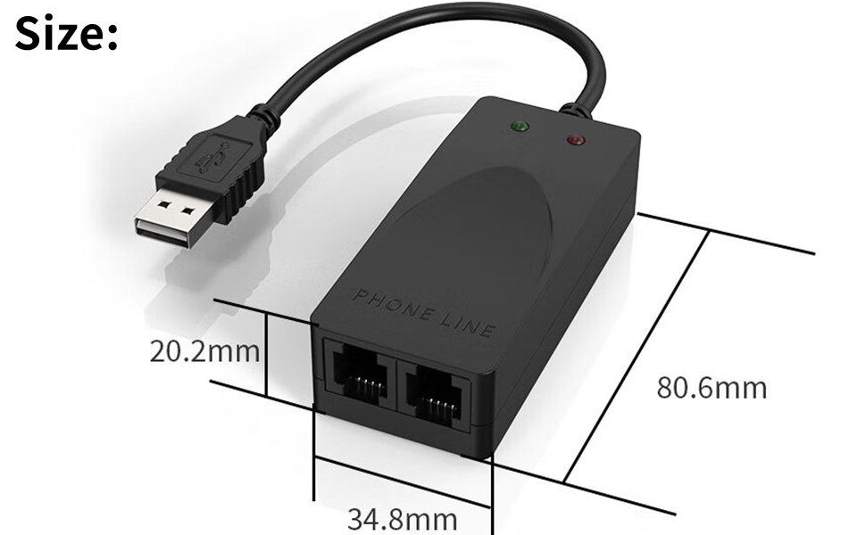 Amazon.com: USB 56K External Dial Up Fax Data Modem, Dual Port USB2.0 Fax Modem External Modem ...