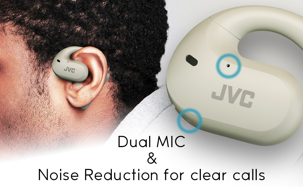 JVC Nearphones HA-NP35T-B, True Wireless Earbuds, Open Ear Design, Water Protection (IPX4 ...