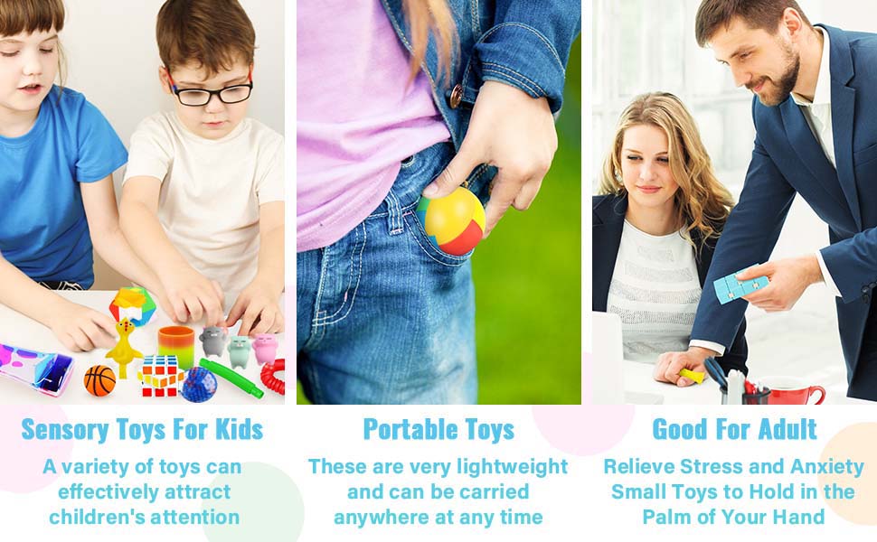 Sensory Toys Set 56 Pack, Stress Relief Fidget Hand Toys for Adults and Kids, Sensory Fidget and ...