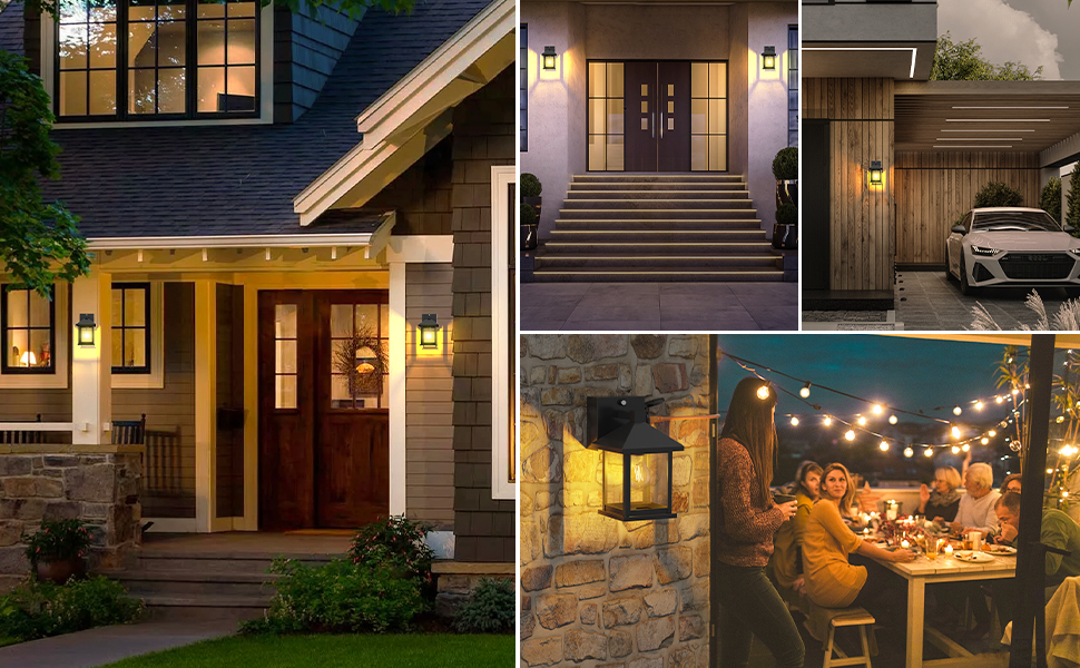 Woolmug 2 Pack Dusk to Dawn Porch Lights with Outlet,Waterproof Outdoor Light with Plug Outlets ...