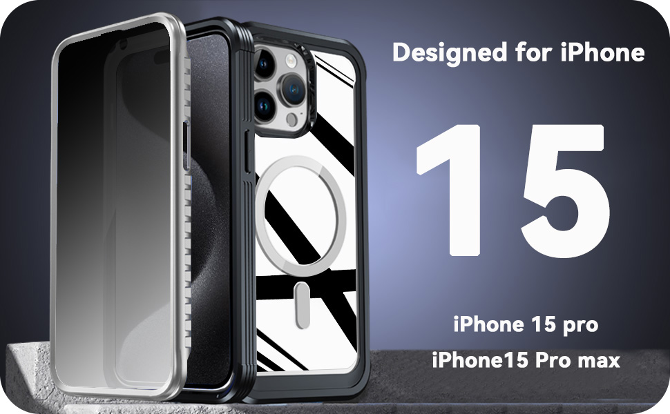 Amazon.com: AFENGBOX Case Compatible with iPhone 15 Pro Max with Privacy Screen Protector ...