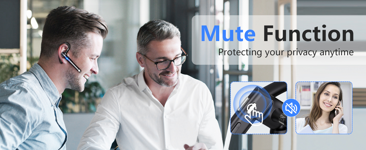 Amazon.com: EUQQ Bluetooth Headset Single Ear Business Earbuds, Wireless Bluetooth Headset with ...