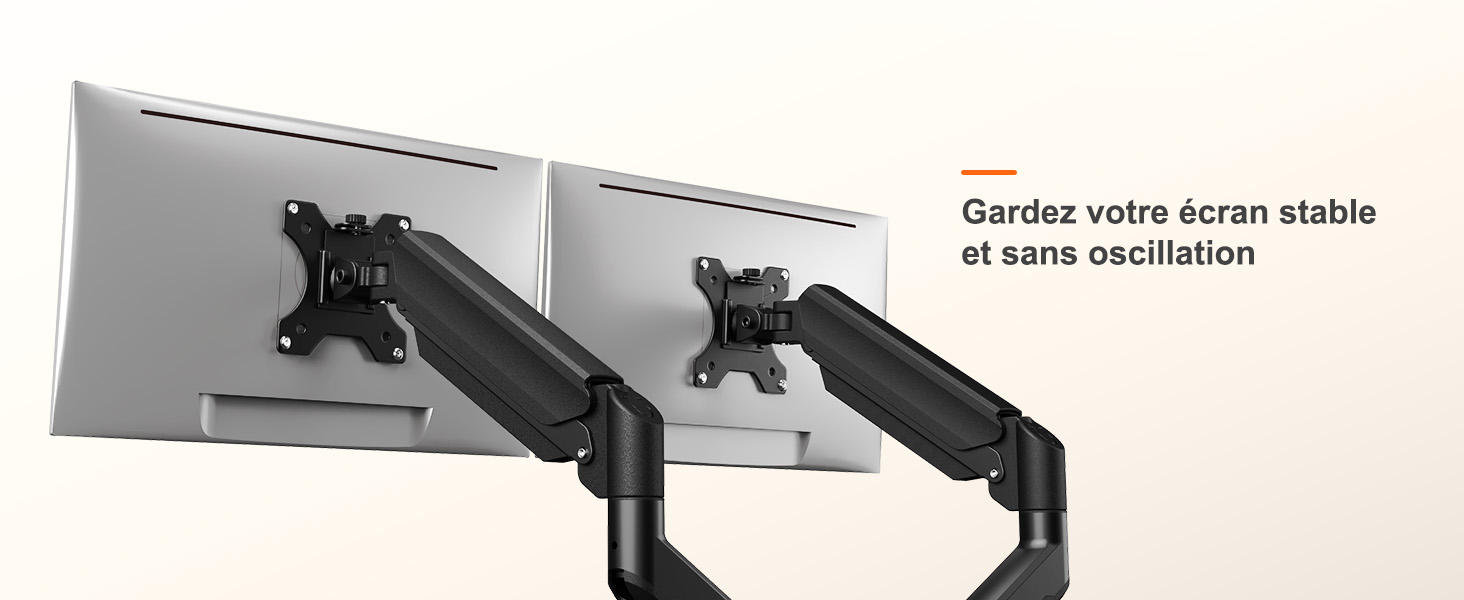 ErGear Support Double Ecran Pc 2 de 17 à 32 Pouces, Bras pour Écran Pc Capacité de Charge Max 2 ...