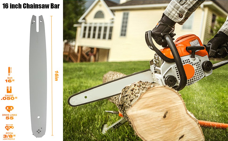 Amazon.com: 16 inch Chainsaw Bar Compatible with Stihl Chainsaw MS170，for Stihl 3/8" Chainsaw ...