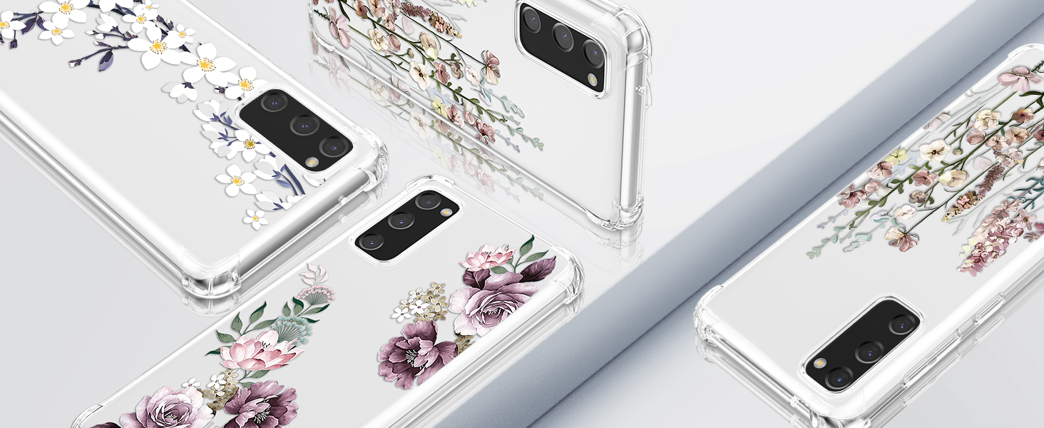 Amazon.com: DEFBSC Soft Case Compatible with Samsung Galaxy S20 FE 5G, Clear Floral Flower ...