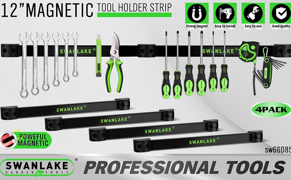Amazon.com: SWANLAKE 12" Magnetic Tool Holder Strip,Metal Tool Magnet Bar for Garage ...