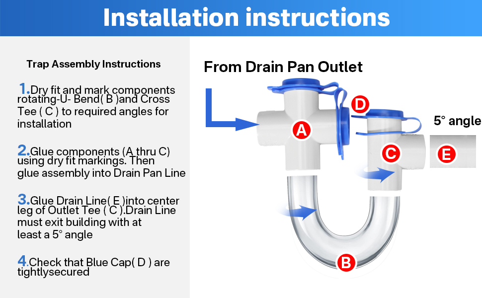 Amazon.com: Trap HVAC Standard Condensate Trap 3/4-Inch with Cleaning ...