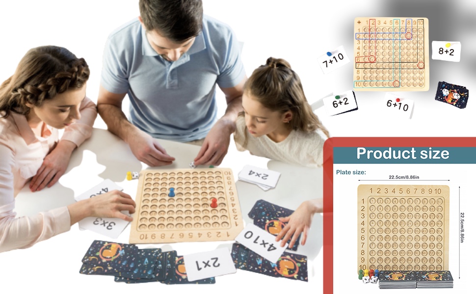 2 Pcs Wooden Math Multiplication Board, Math Table Board Game ...