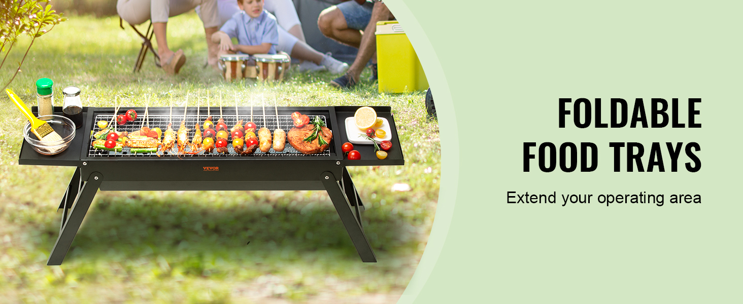 Amazon.com: VEVOR Portable Charcoal Grill 23 inch, Small Barbecue Grills Folding BBQ Grills ...