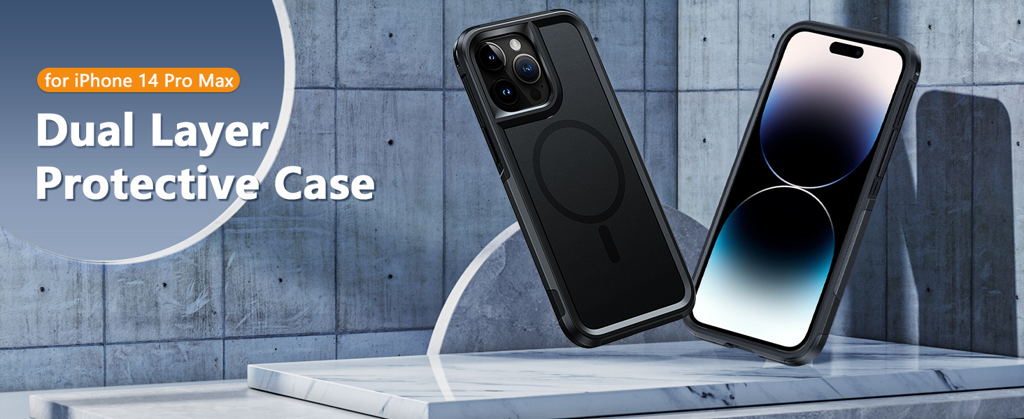 Amazon.com: FNTCASE for iPhone 14-Pro-Max Magnet Case: Magnetic Dual Layer Military Grade Drop ...