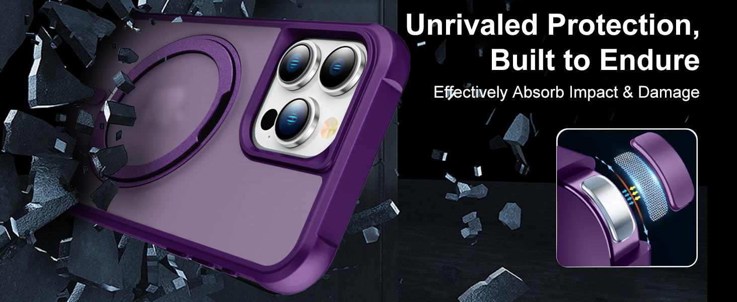 Amazon.com: UMIONE 360° Rotatable Magnetic Ring Design for iPhone 13 Pro Max, Built-in Invisible ...