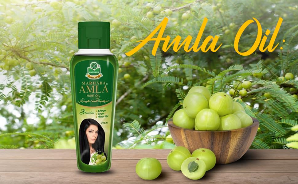 Amazon.com: Marhaba Amla Hair Oil, Indian Gooseberry Oil , Bio oil, and Organic Amla oil, Hair ...