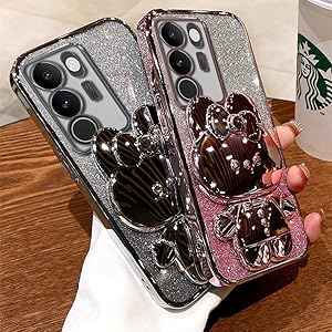 Amazon.com: for Samsung Galaxy S24 Fe Case Cute Hidden Mirror Kickstand,S24 FE Phone Case Slim ...