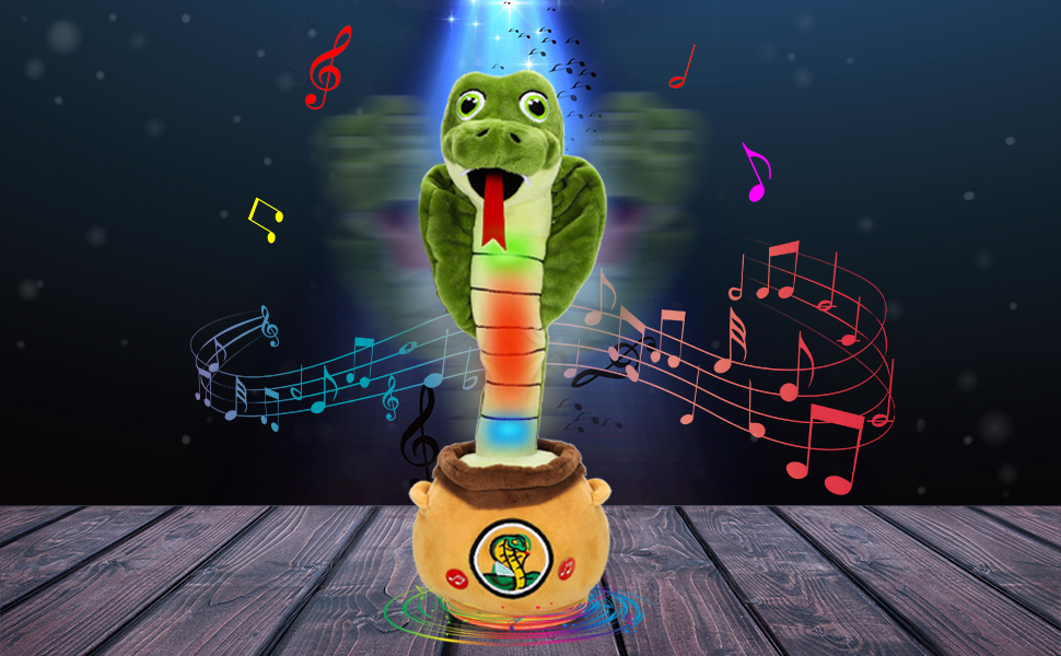 Amazon.com: Dancing Cobra Snake Toy, [USB Charging] Glowing Cobra Snake Talking Mimicking Plush ...