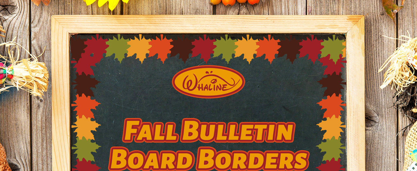 Amazon.com: Whaline 32.8Ft Fall Bulletin Board Borders Maple Leaves ...