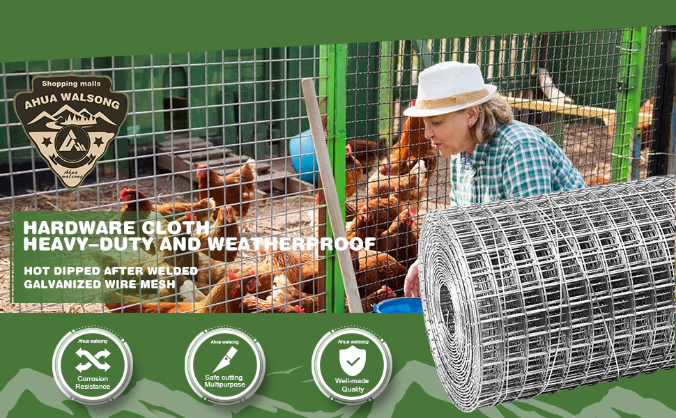 Rollos de malla de alambre galvanizado de 40.64 x 50.8 cm, 19 GA, malla de alambre de gallinero ...