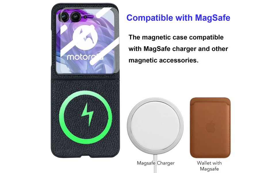 Amazon.com: Hiooloon for Motorola Razr Plus 2024 Leather Case with Screen Protector, Compatible ...