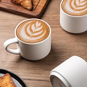 Amazon.com: GBHOME 14 OZ Coffee Mugs Set of 6, Stackable Ceramic Mugs ...