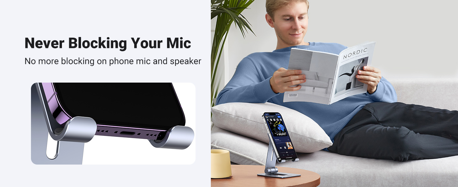 Amazon.com: UGREEN Cell Phone Stand Desk Phone Holder Compatible with iPhone 15 14 13 12 Pro Max ...